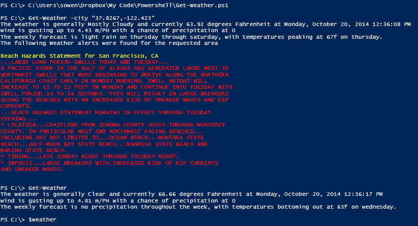 Get The Daily Forecast In Your Console With Powershell 5148