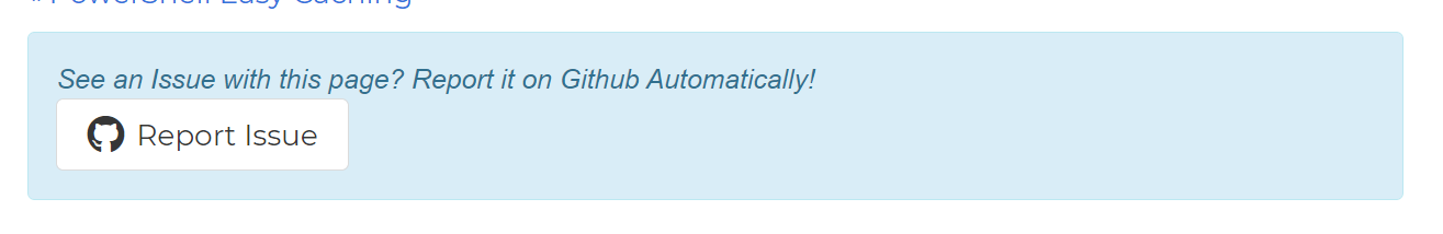 GitHub Report Issue Button