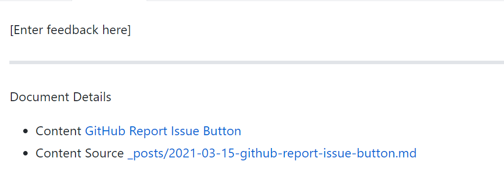 Github Report Issue Button